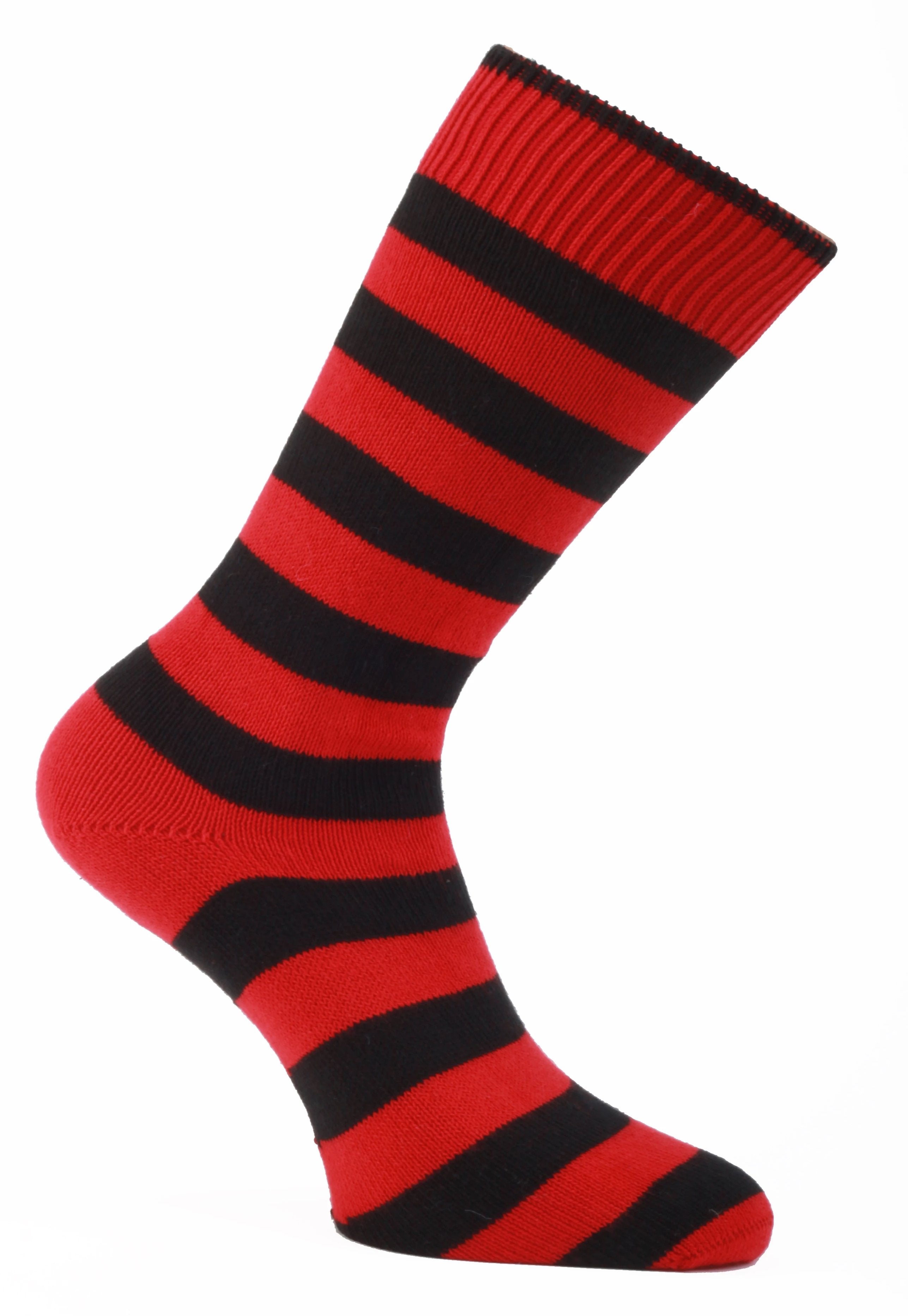 Mosers Red and Black Striped Socks - Seamless Toe Design – Morrows